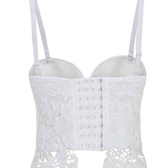Tops | Floral Lace Corset Crop Top Bustier | Poshmark